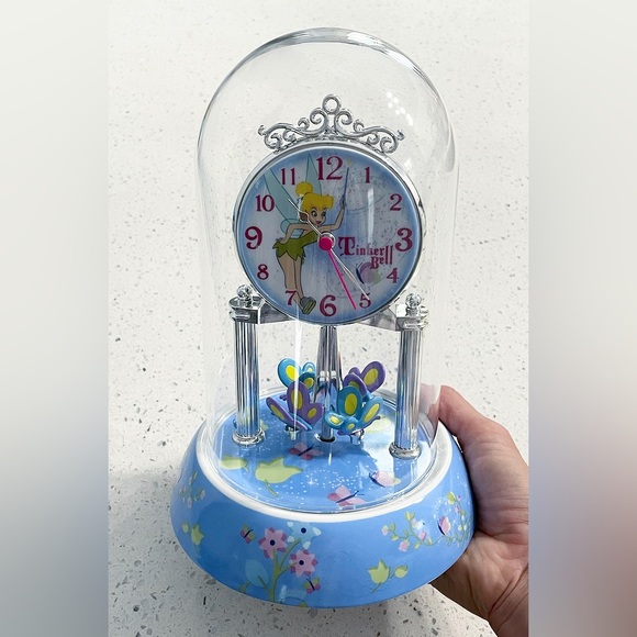Disney | Other | Disney Tinker Bell Anniversary Glass Dome Mantle Clock ...
